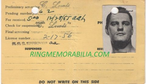 Killer Kowalski Original 1956 New York State Wrestling License ...